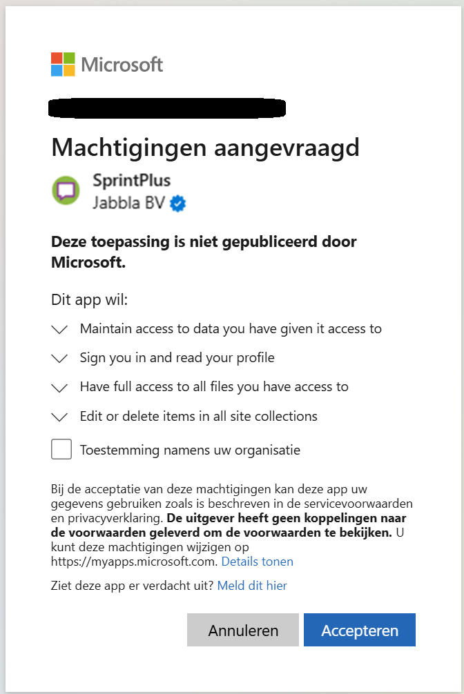 OneDrive koppeling in SprintPlus.online – SprintPlus